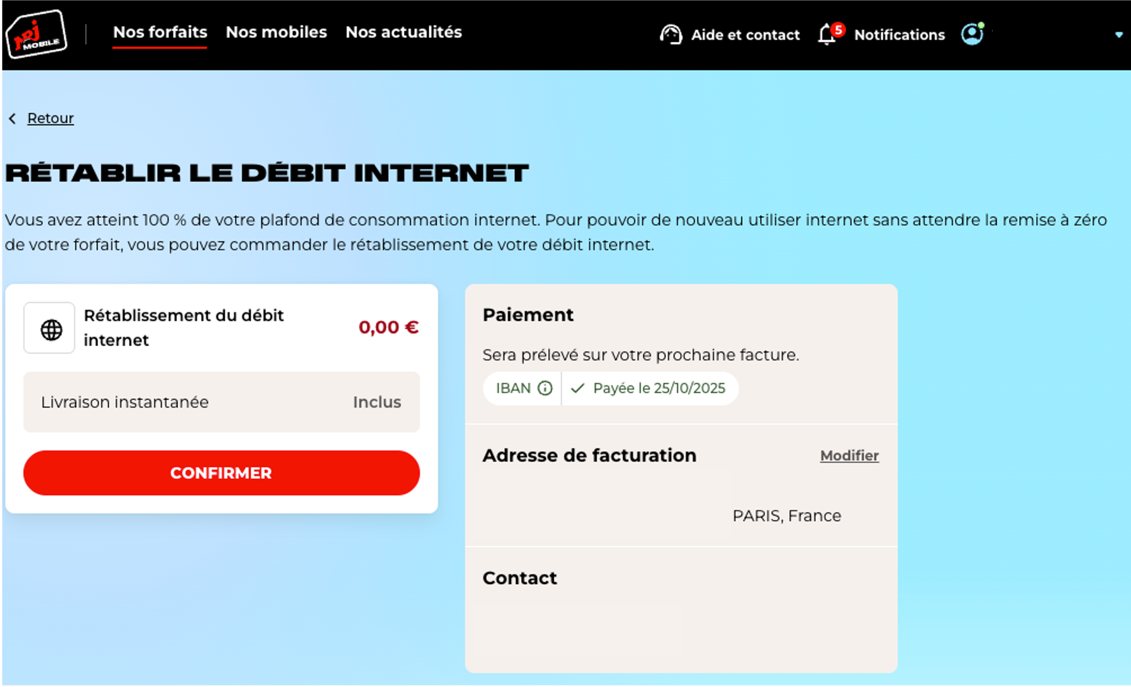 espace client | NRJ Mobile